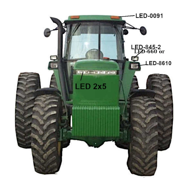 Larsen Lights, LED lights for your equipment !. Larsen LED kit for the JD 4x60 series.